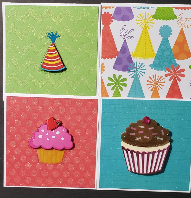 16 Mini Birthday Cards 3x3 Birthday Note Card Set Birthday - Etsy