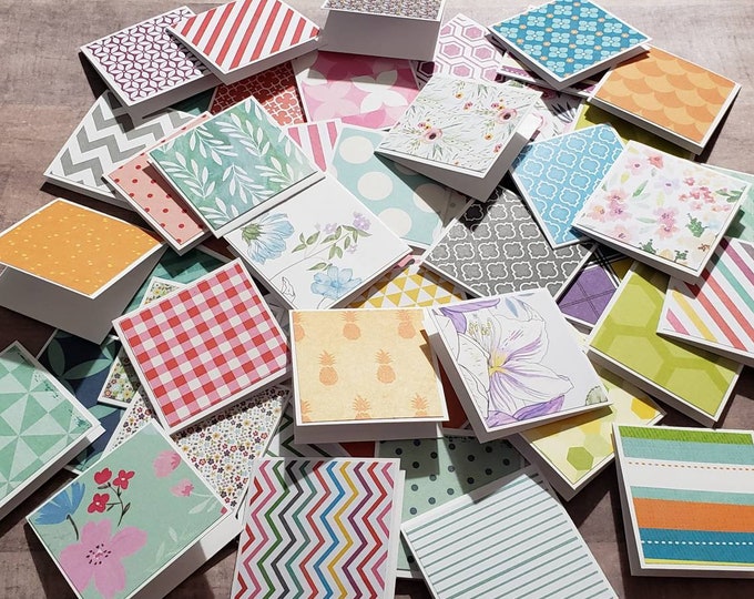 Assorted Note Cards Set of 15 Mini Scalloped Notecards 3x3 Blank Cards ...