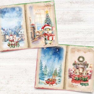 Christmas Mouse Junk Journal Kit - Cute Whimsical Digital Scrapbook ...