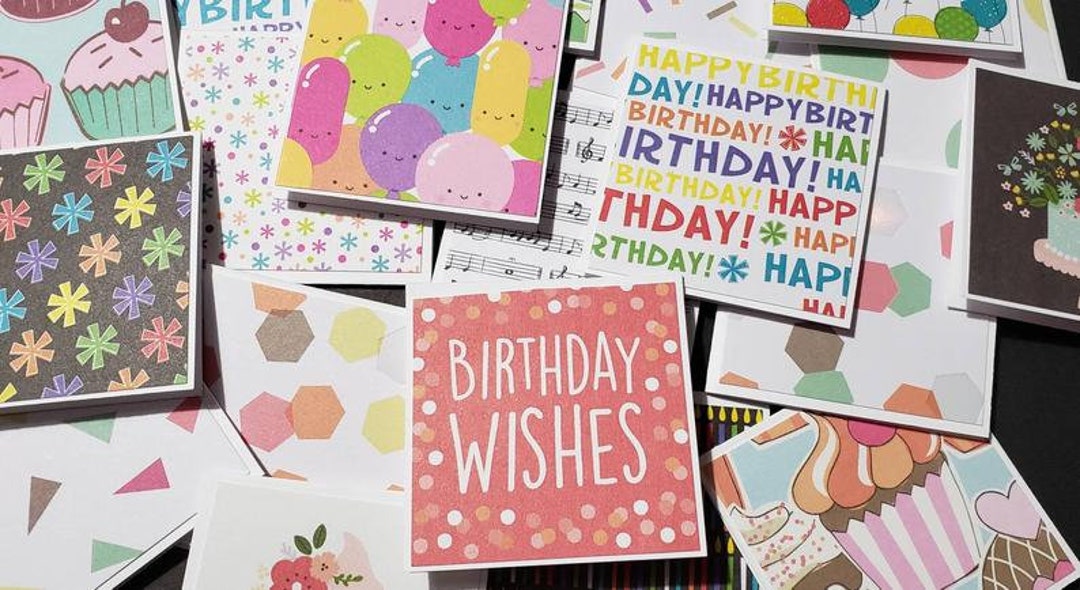 20 Mini Birthday Cards - Small 2 Inch Gift Enclosure Tag Set - Etsy