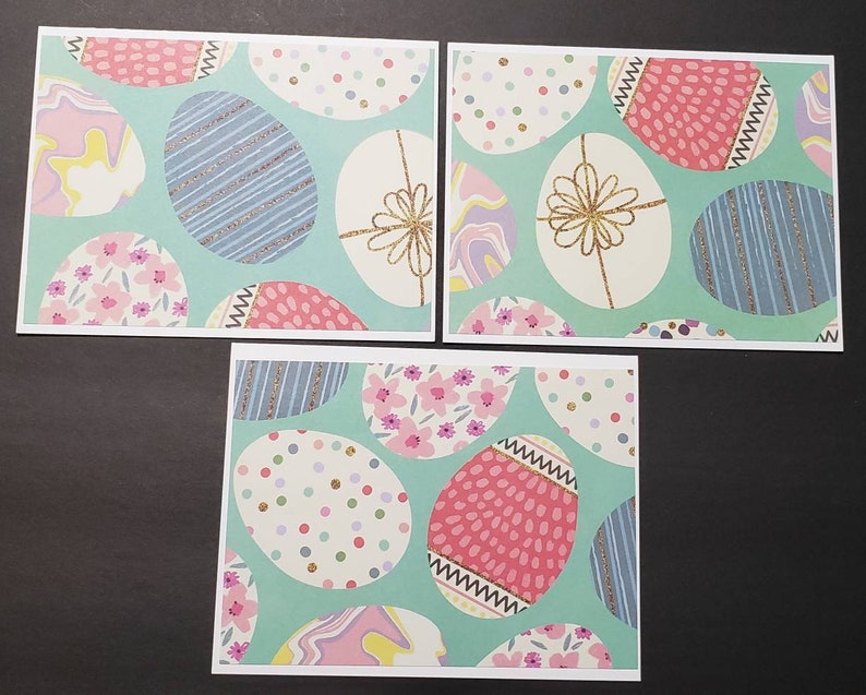 6 Note Cards With Envelopes - Easter Egg Folded Notecards - Blank Cards ...