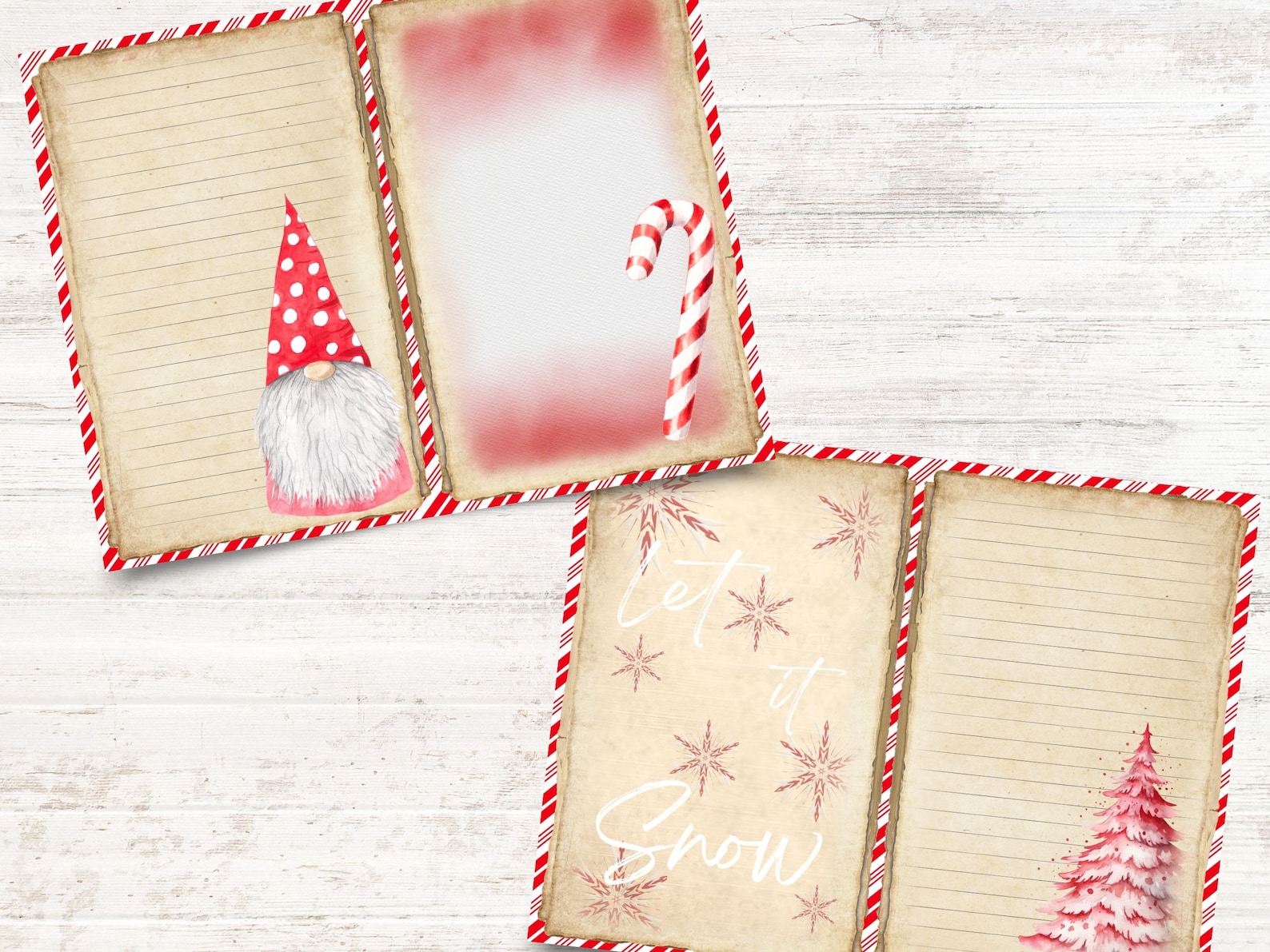 Christmas Junk Journal Kit - Peppermint Candy Cane Digital Scrapbook ...