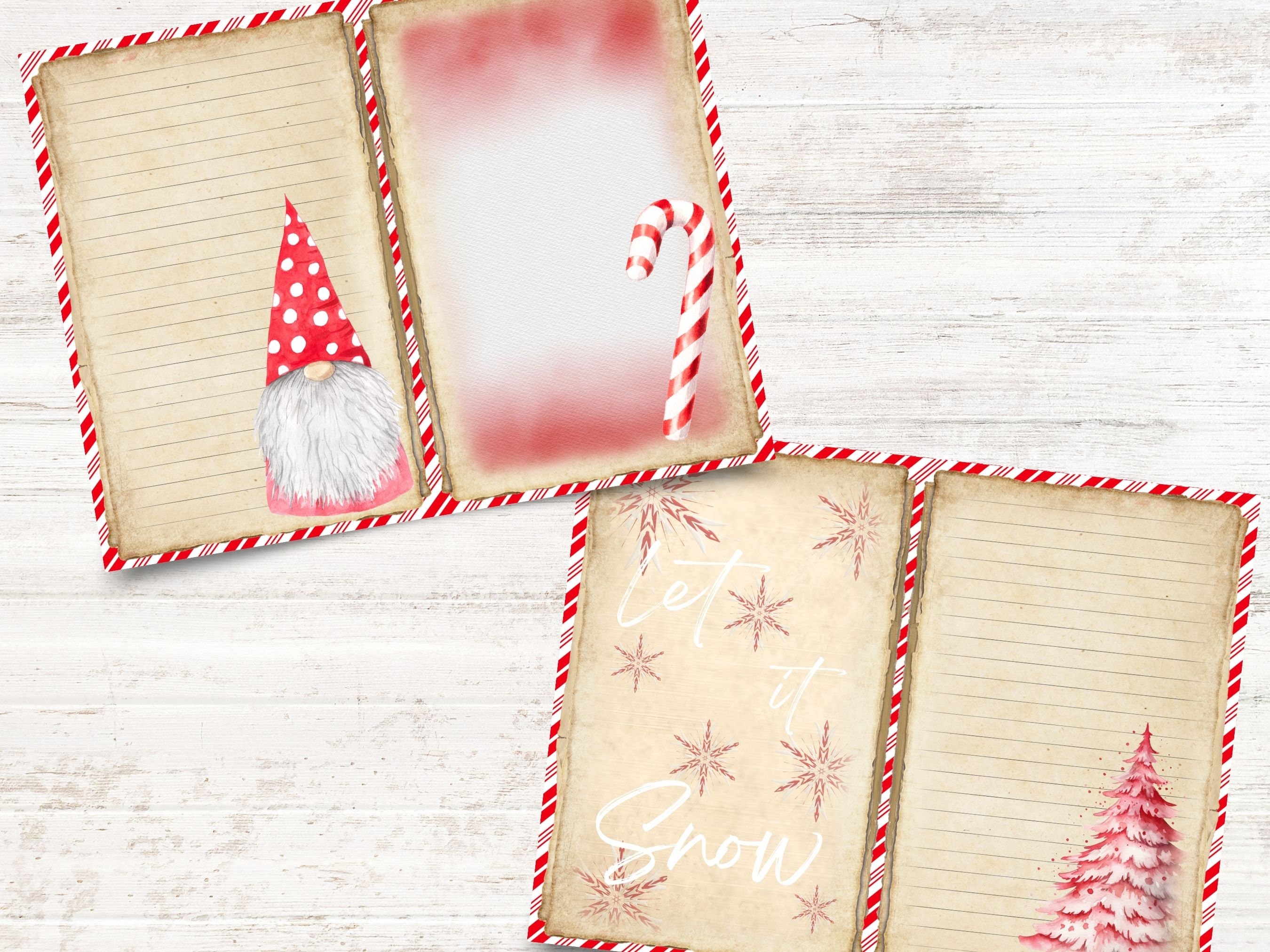 Christmas Junk Journal Kit - Peppermint Candy Cane Digital Scrapbook ...
