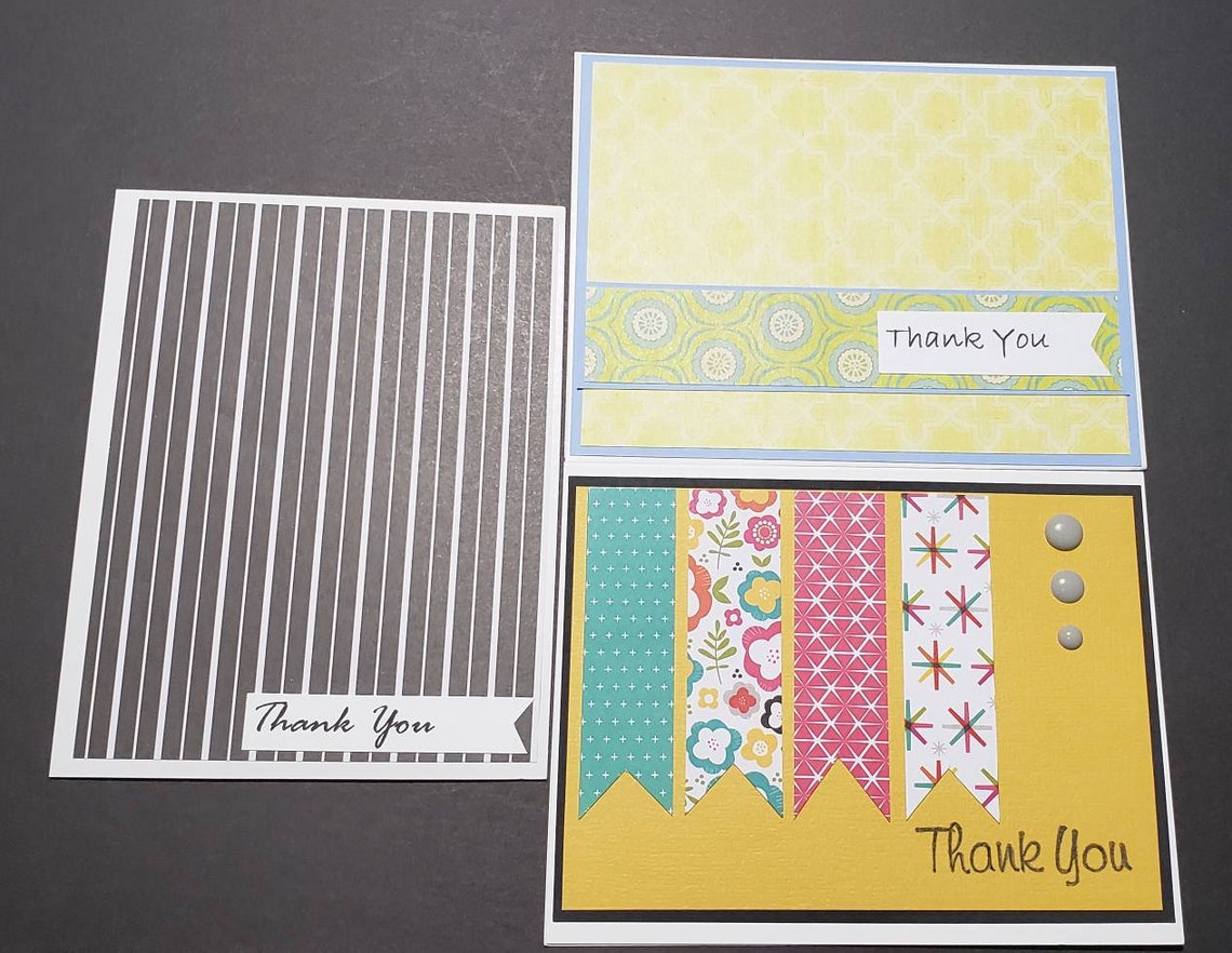 Thank You Card Pack 10 Homemade Cards Handmade Thank You - Etsy