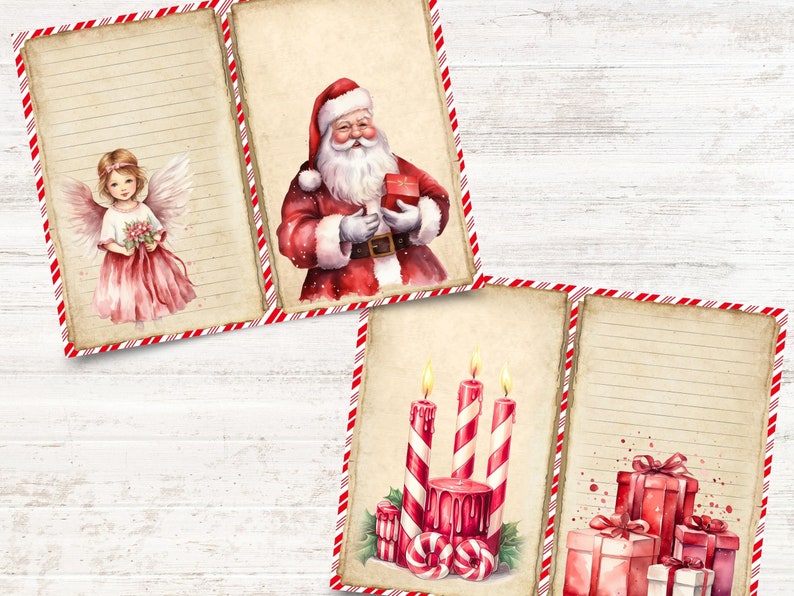 Christmas Junk Journal Kit - Peppermint Candy Cane Digital Scrapbook ...