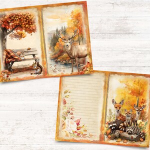Fall Junk Journal Paper - Printable Autumn Digital Scrapbook Ephemera ...