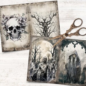 Spooky Junk Journal Kit - Creepy Gothic Halloween Paper - Printable ...