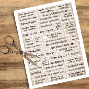 Spring Words and Phrases - Printable Scraps Ephemera for Junk Journal ...