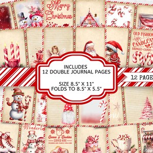 Christmas Junk Journal Kit - Peppermint Candy Cane Digital Scrapbook ...