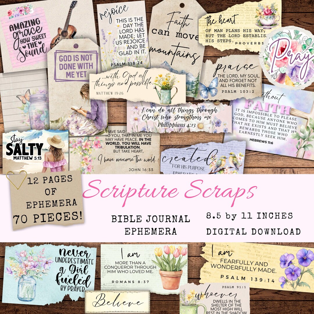 Prayer Board Printables - Scripture Scraps Ephemera for Bible ...