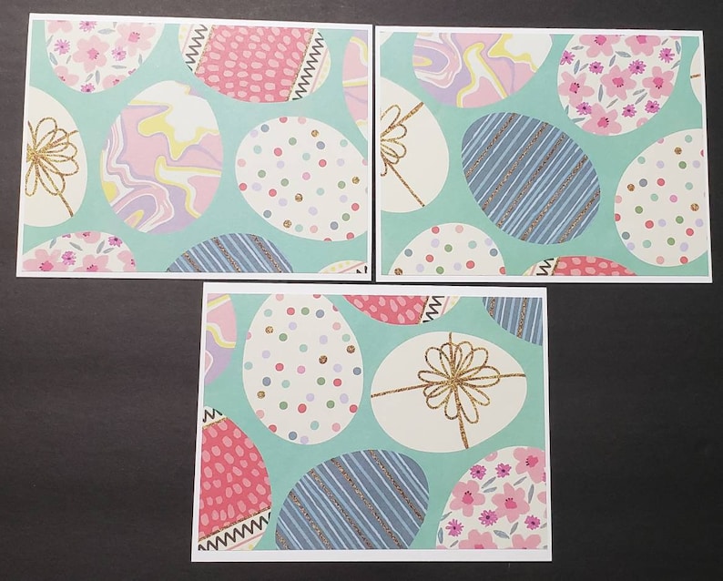 6 Note Cards With Envelopes - Easter Egg Folded Notecards - Blank Cards ...