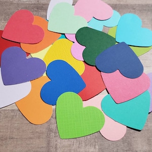 2 Inch Paper Hearts - 25 Heart Cut Outs - Die Cut Heart Cutouts - Etsy