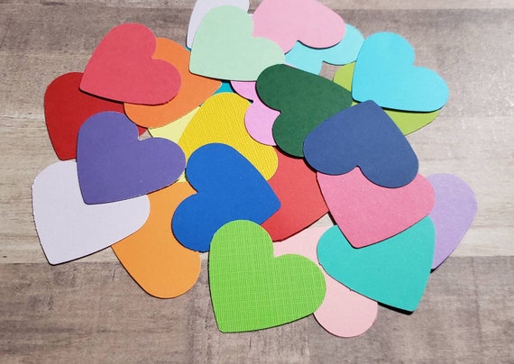 2 Inch Paper Hearts 25 Heart Cut Outs Die Cut Heart - Etsy