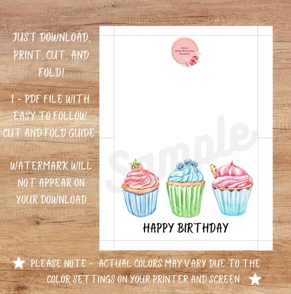 Cupcake Printable Card