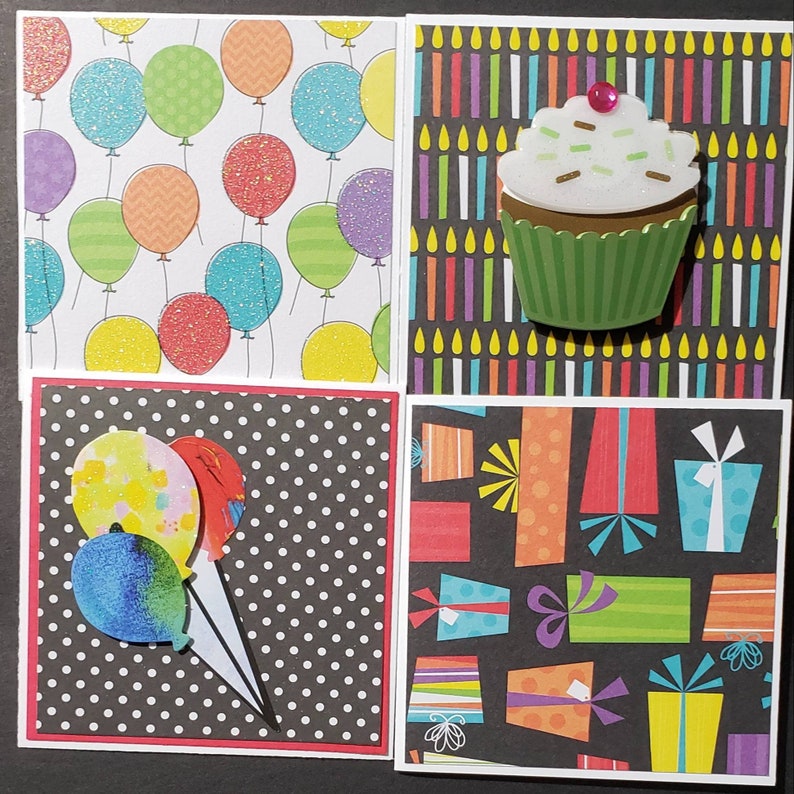 16 Mini Birthday Cards 3x3 Birthday Note Card Set Birthday - Etsy