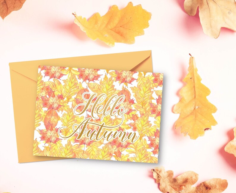 Printable Fall Note Card Set- Instant Download 5x7 Blank Autumn ...