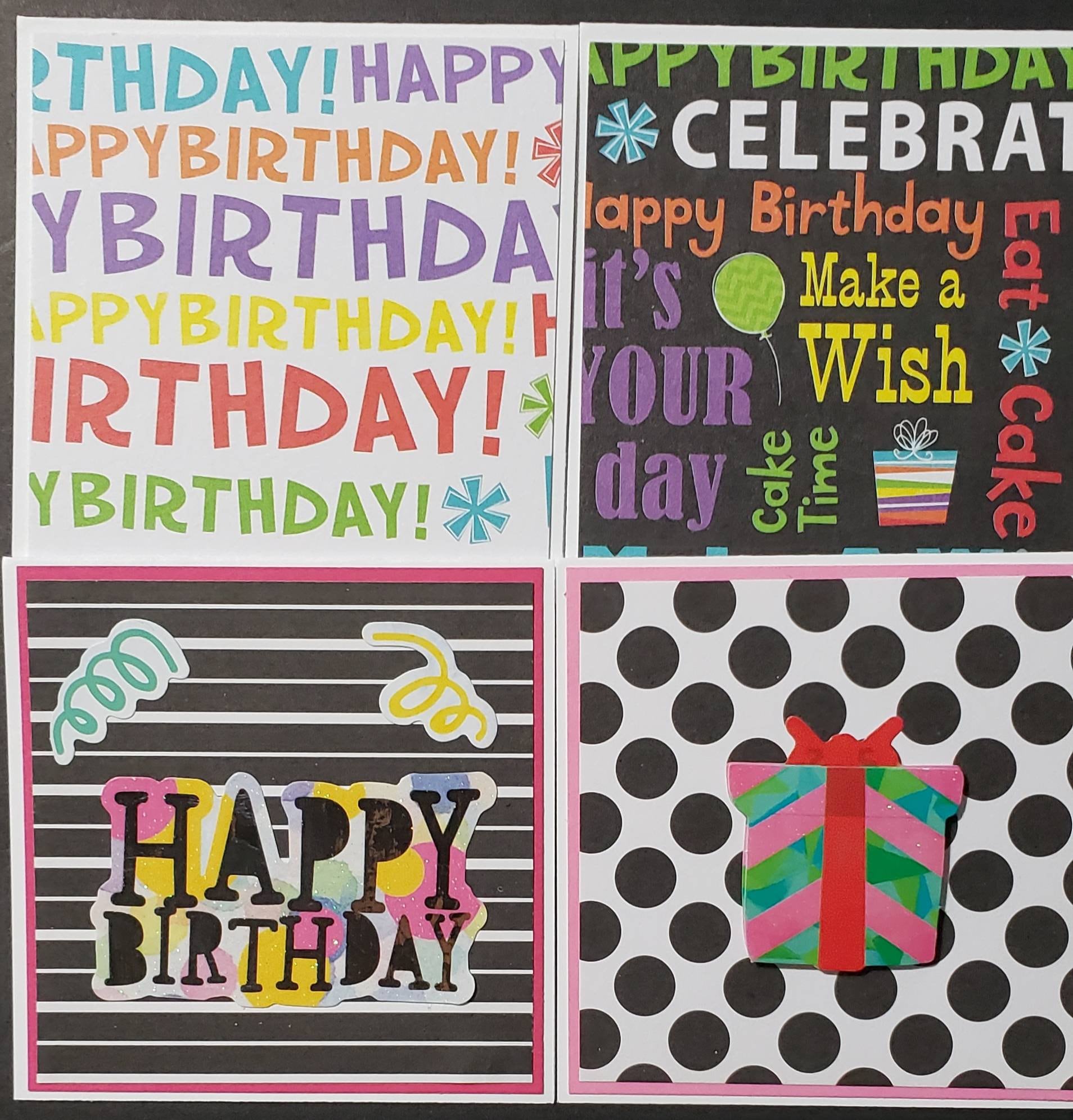 16 Mini Birthday Cards 3x3 Birthday Note Card Set Birthday - Etsy