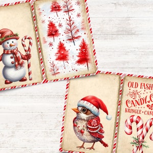 Christmas Junk Journal Kit - Peppermint Candy Cane Digital Scrapbook ...