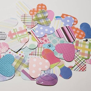 Paper Heart Cut Outs - 50 Patterned Paper Hearts - 2 Inch Heart Punches ...