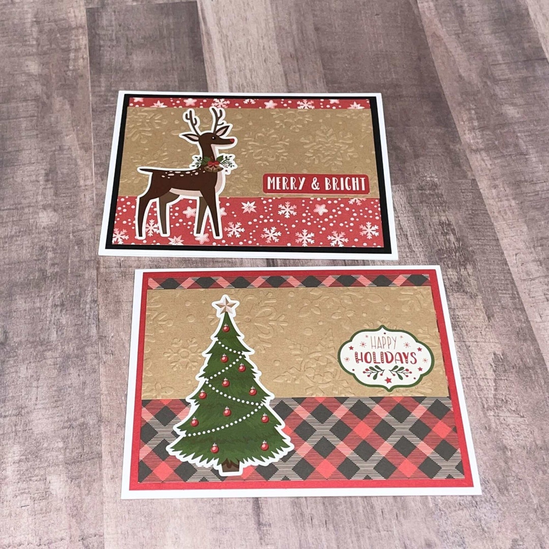 Handmade Christmas Cards - Set of 2 Unique Multidesign Holiday Cards - Etsy