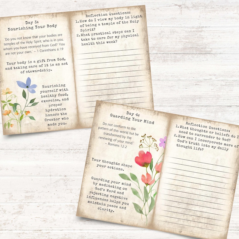 Self Care Devotional Journal - 7 Days of Bible Verses and Prompts ...