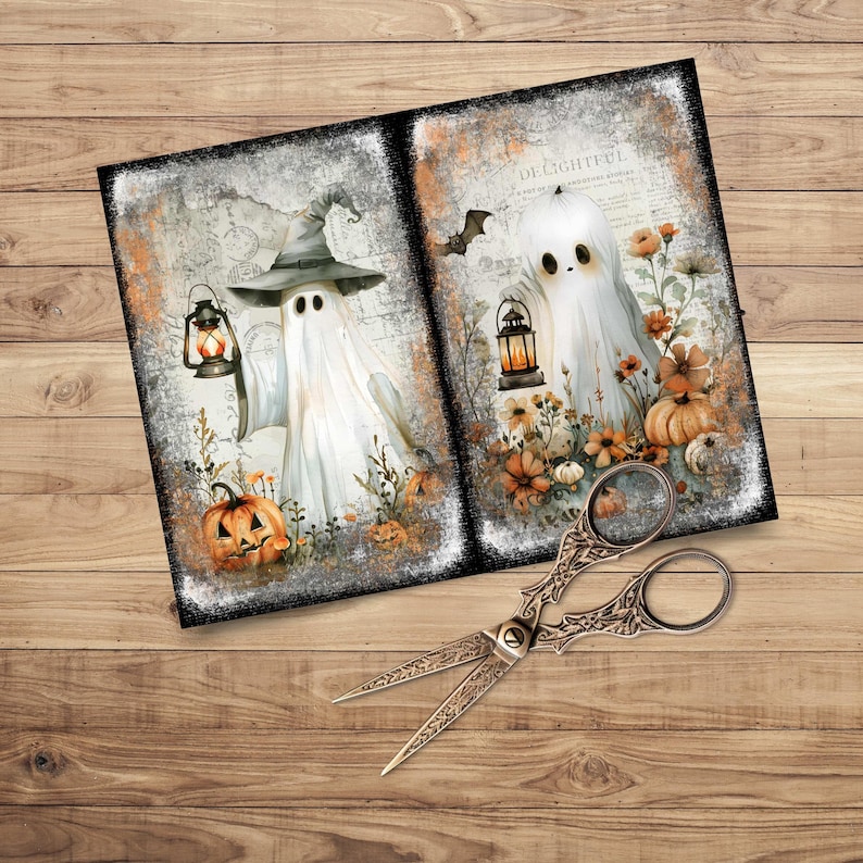 Ghost Junk Journal Pages - Grungy Printable Halloween Paper ...