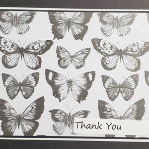6 Thank You Cards - Butterfly Thank You Note Card Set With Envelopes - Etsy