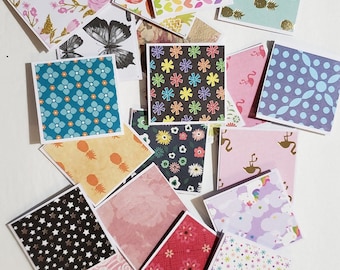 50 Mini Note Cards 2x2 Blank Lunch Box Notes Small Tiny Note Card Set ...