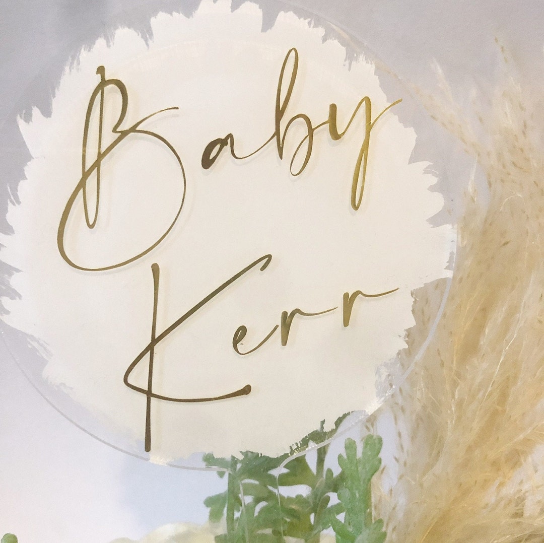 Acrylic Cake Topper Personalised Cake Topper Baby Shower Cake Topper ...