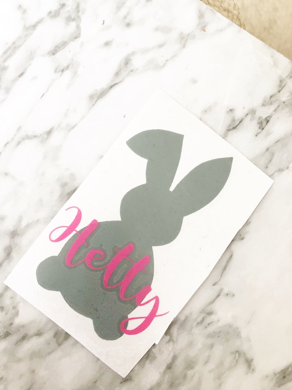 Easter bunny decal personalised vinyl Easter decorations decal Easter ...