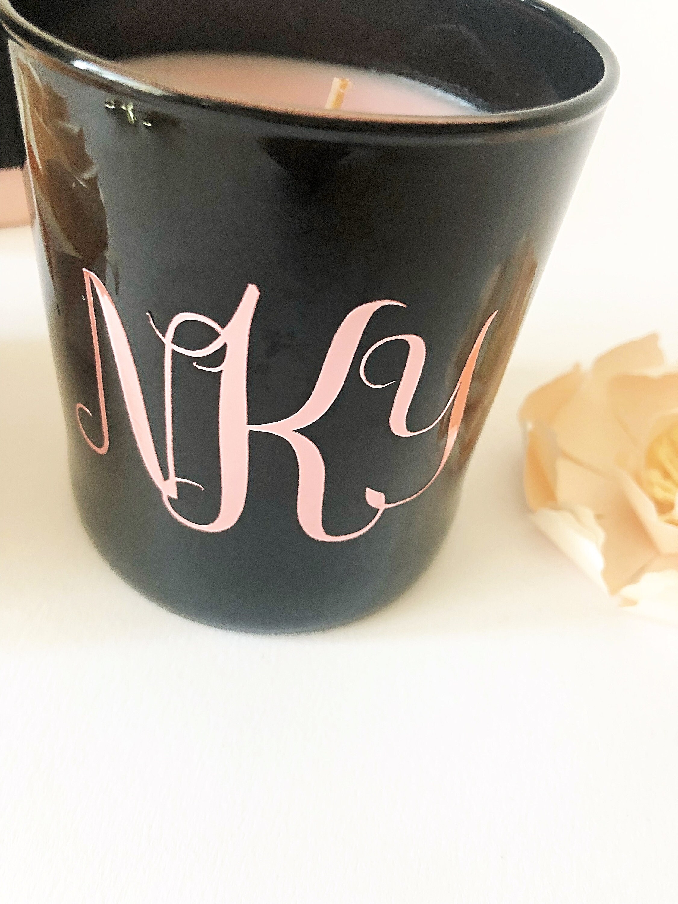 Monogram Name Decal Gold Foil Custom Name Rose Gold Script | Etsy