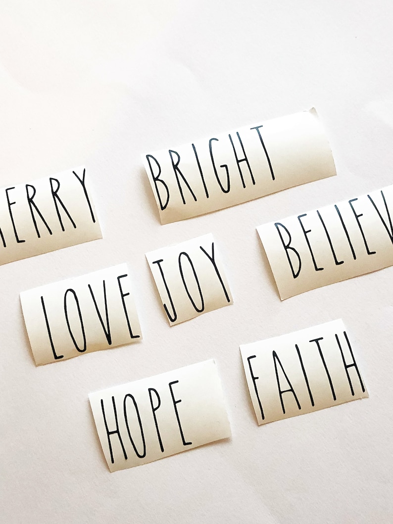 Rae Dunn Inspired Name Decal, Christmas Decal, Decal Gift Script Font ...