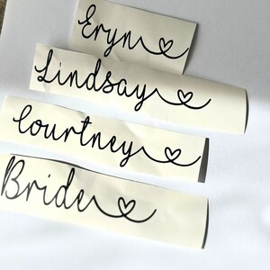 Champagne Flute Vinyl Decal Personalised Labels Bridesmaids Gift, Gift ...