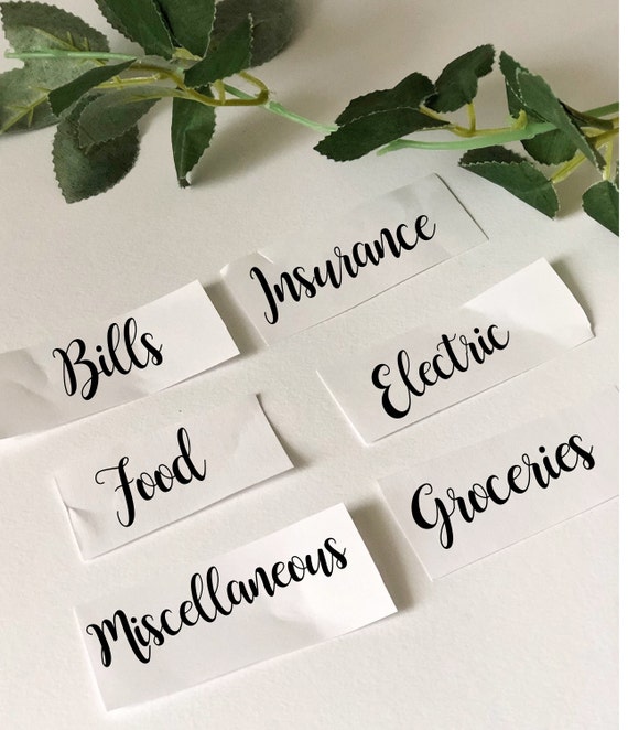 Cash envelope Vinyl labels, budget planner decals, home organisation ...
