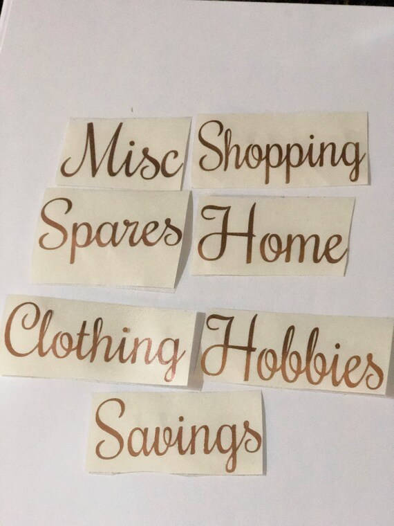 Cash envelope Vinyl labels, budget planner decals, home organisation ...