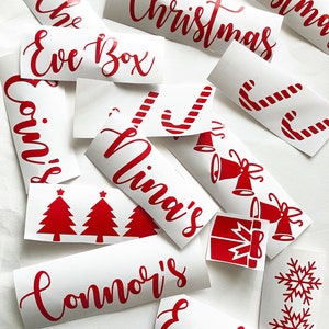 Christmas Crate Stickers, Christmas Eve Box Decal Decal, Vinyl Names ...