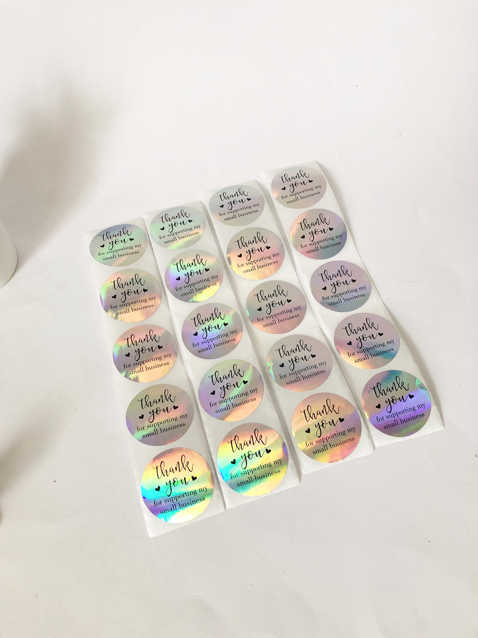 1.5 Inch Large Thank You Stickers Holographic Foil Business - Etsy