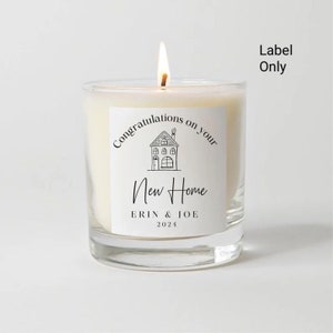 Personalised New Home Candle Label, Minimalist Candle Label, New Home ...