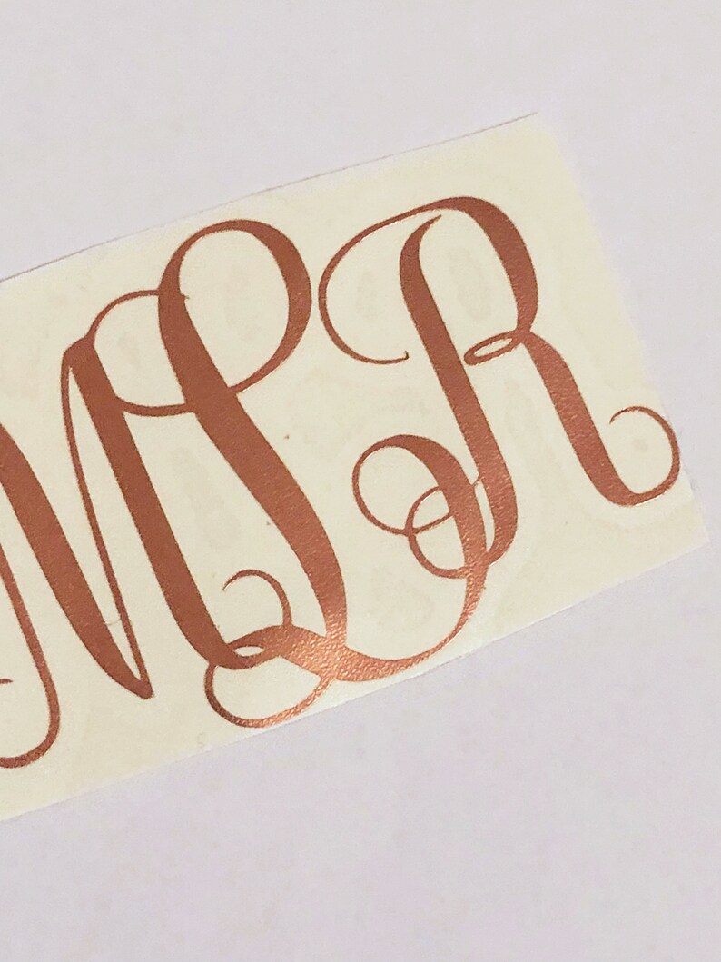 Monogram Name Decal Gold Foil Custom Name Rose Gold Script - Etsy
