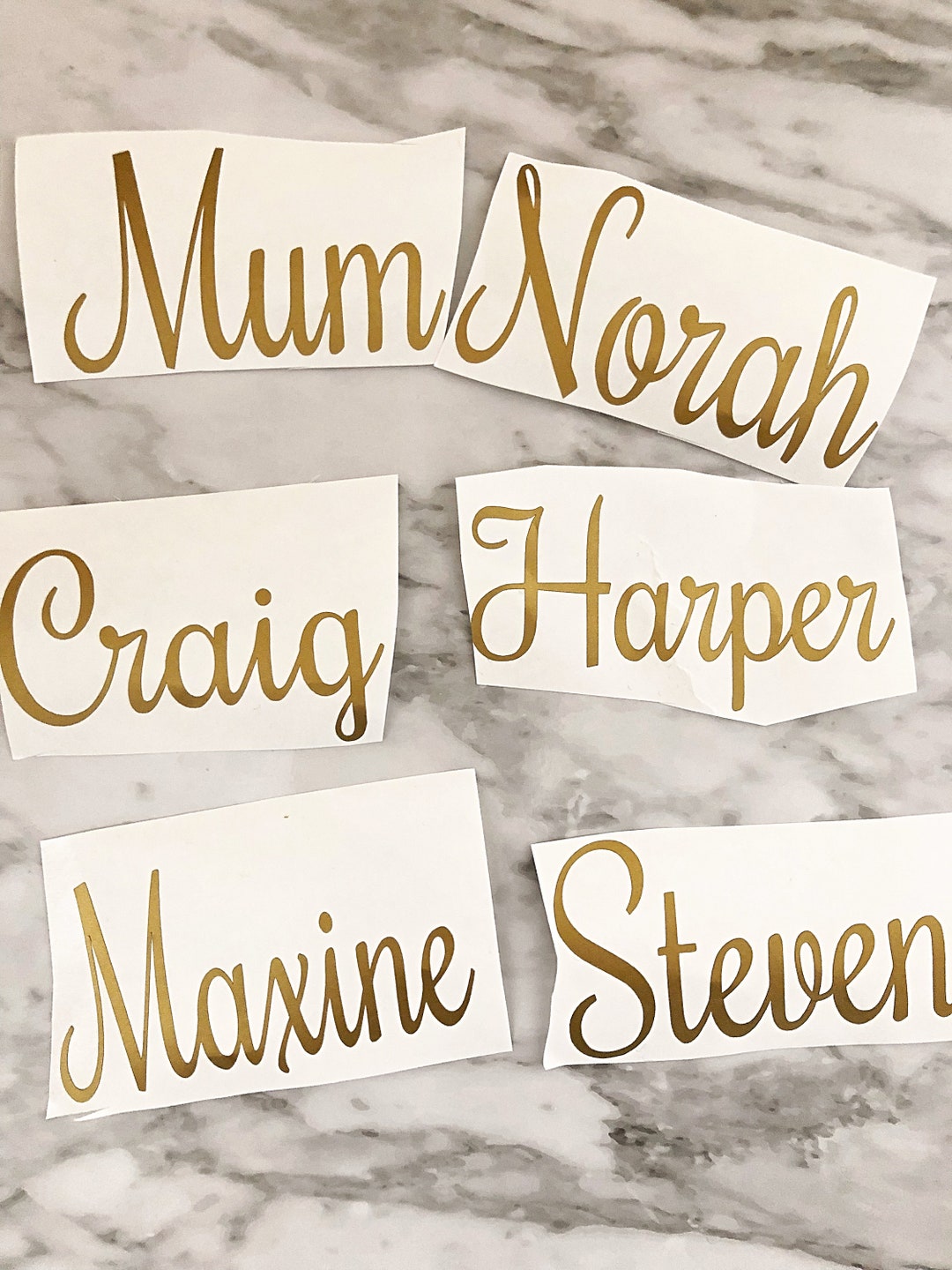 Gold Name Decal, Matte Gold Custom Name, Gold Stickers, Bauble Name ...