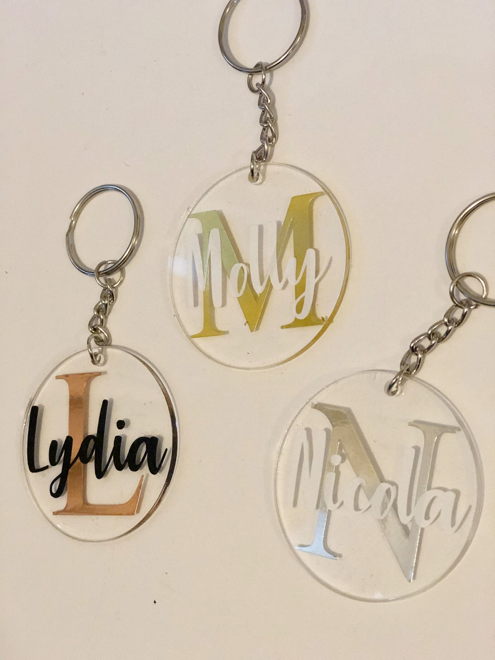 Personalized Acrylic Initial Keyring, Handmade Gift - Etsy