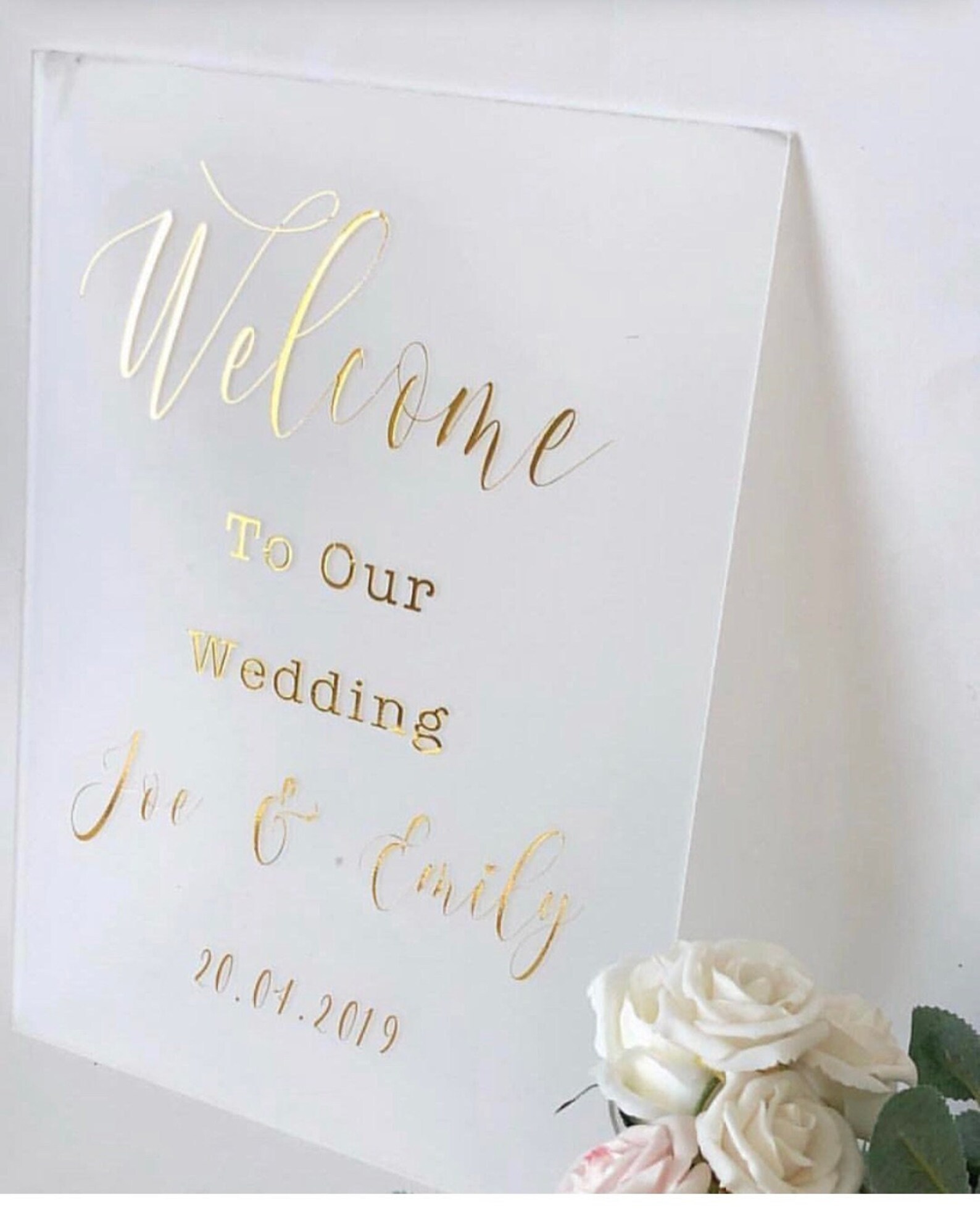 Wedding Welcome Sign,a1,a2, A3 Sign Decal Vinyl Names, Gold Script Font ...