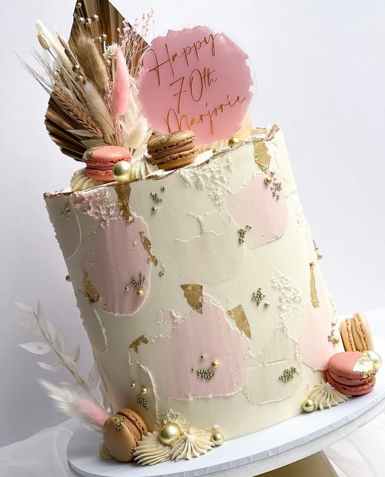 Personalized Acrylic Cake Topper: Hand-painted Party Decor - Etsy