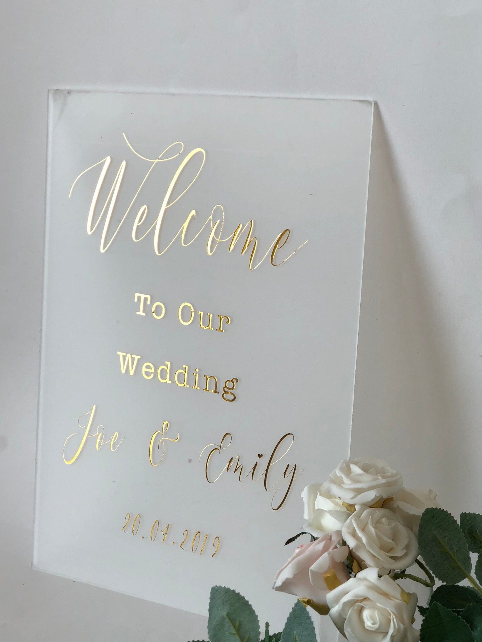 Wedding Welcome Sign,a1,a2, A3 Sign Decal Vinyl Names, Gold Script Font ...