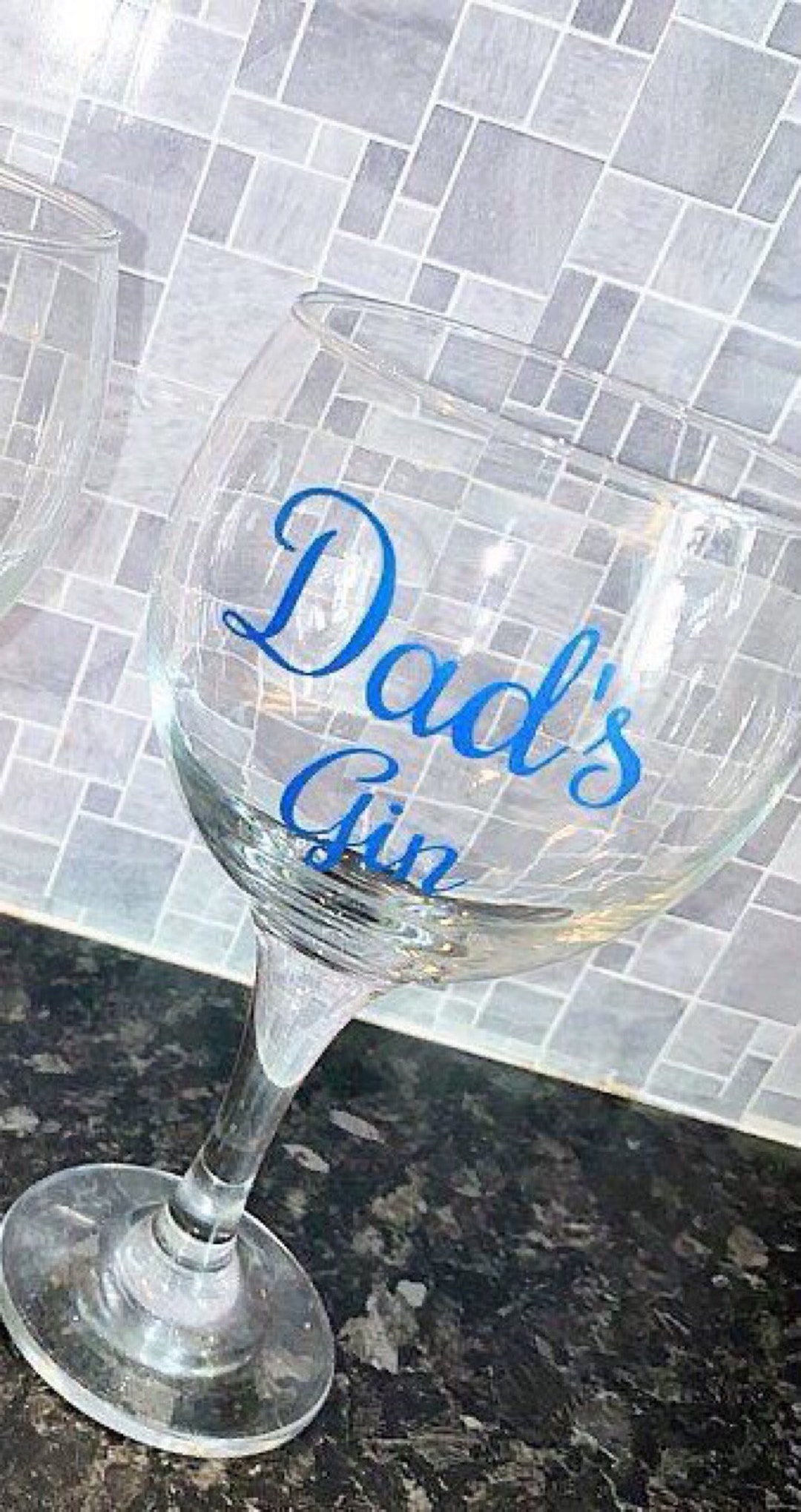 Personalised Gin Glass Decal, Father’s Day Gin Lglass Decal, Gin Glass ...