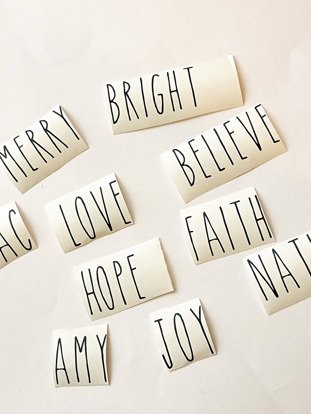 Rae Dunn Inspired Name Decal, Christmas Decal, Decal Gift Script Font ...