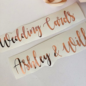 Custom Rose Gold Name Vinyl Decal, Personalized Stickers - Etsy