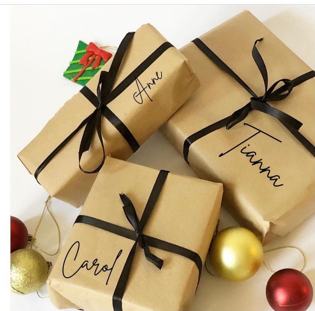 Vinyl Labels Gift Box Labels Wrapping Paper Stickers Custom Name ...