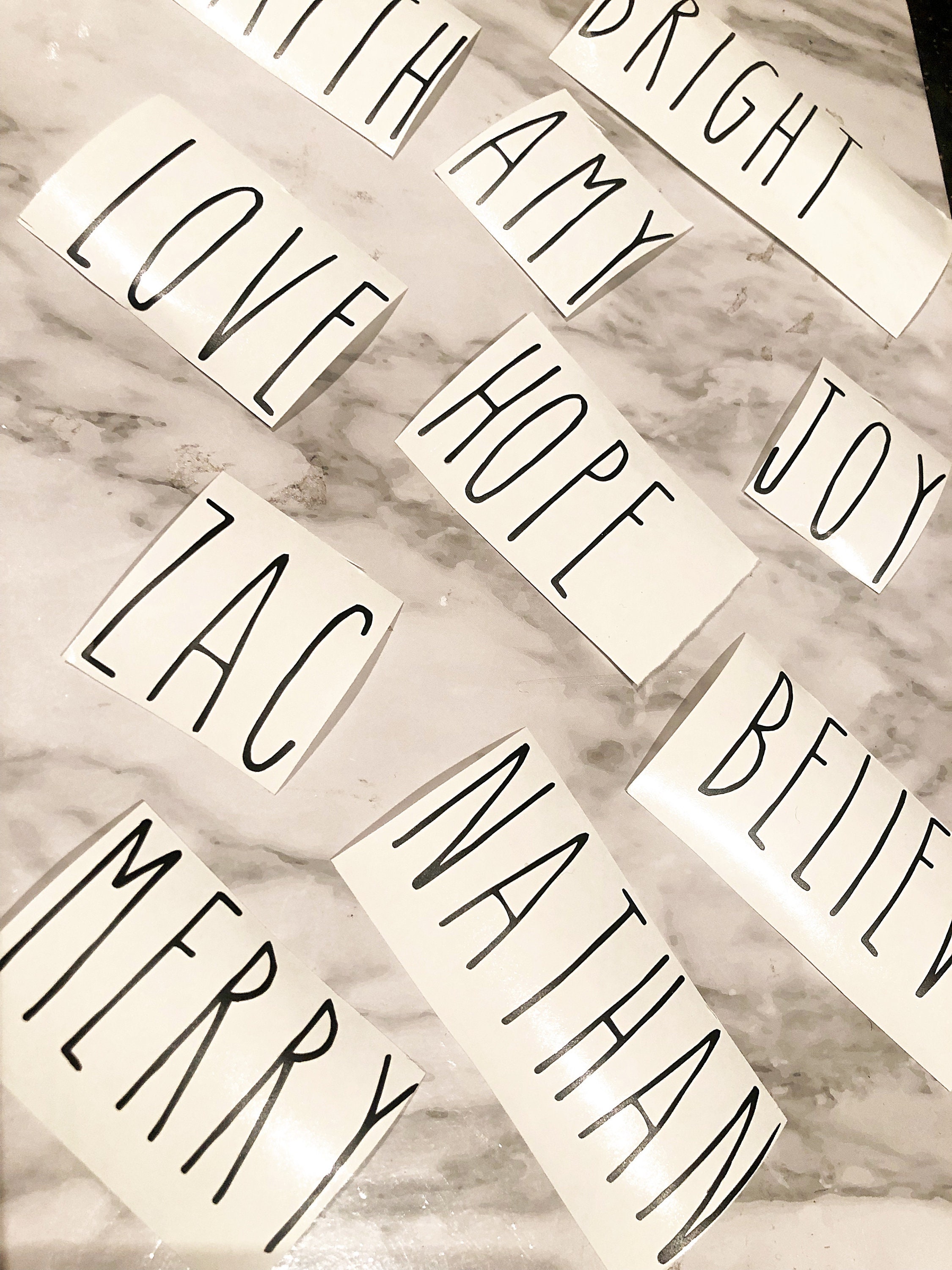 Rae Dunn Inspired Name Decal, Christmas Decal, Decal Gift Script Font ...