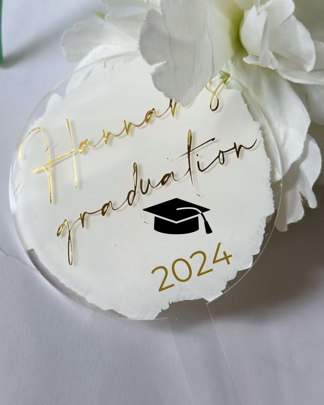 Graduation Cake Topper Class of 2024 Cake Topper Acrylic Paddle Cake ...